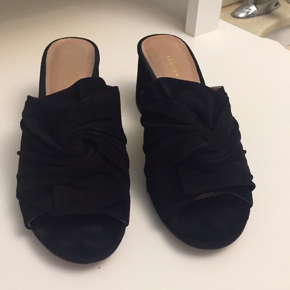 Halogen | Shoes | Halogen Farrah Black Suede Slip On Block Heels | Poshmark